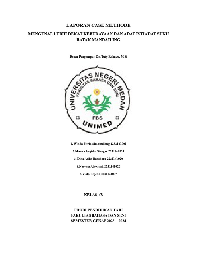 Laporan Case Methode Batak Mandailing | PDF | Ilmu Sosial | Kesehatan Holistik
