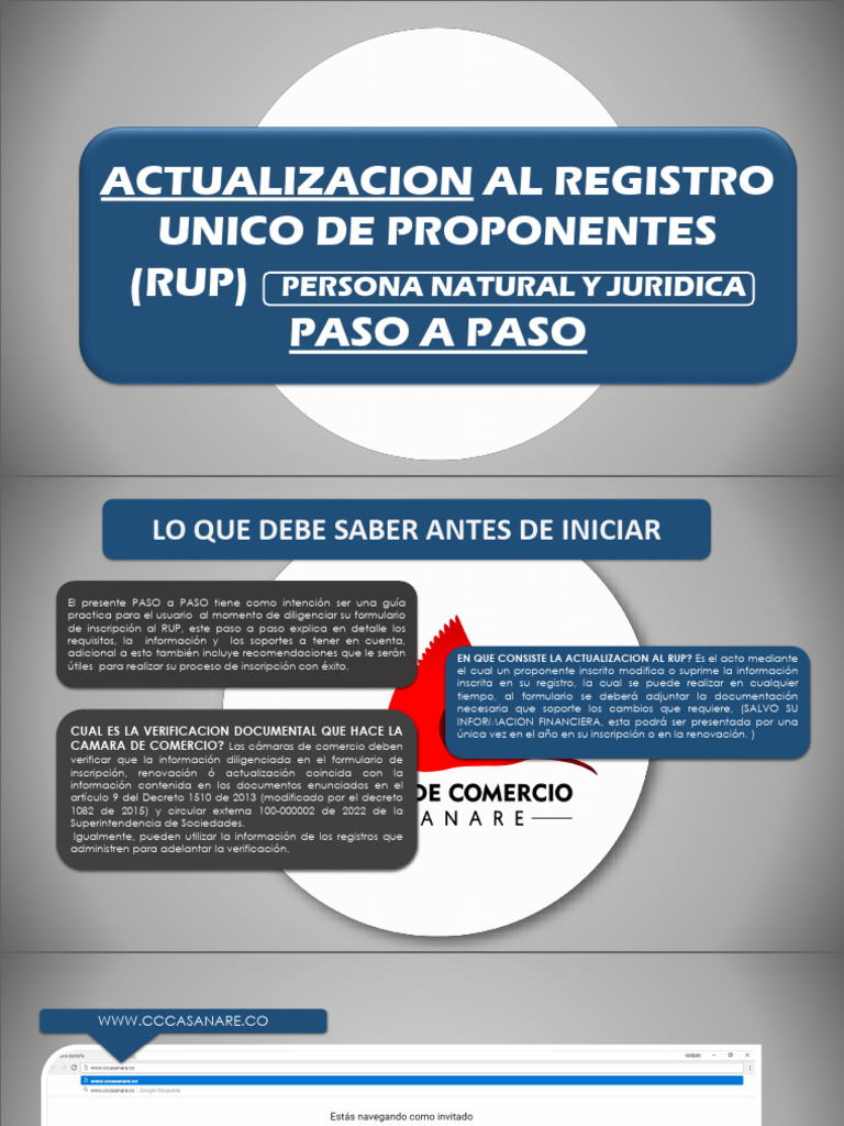 Actualización del RUP: Guía Práctica | PDF | Información | Contraseña
