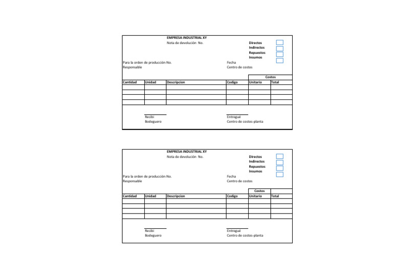 Nota de Devolucion | PDF