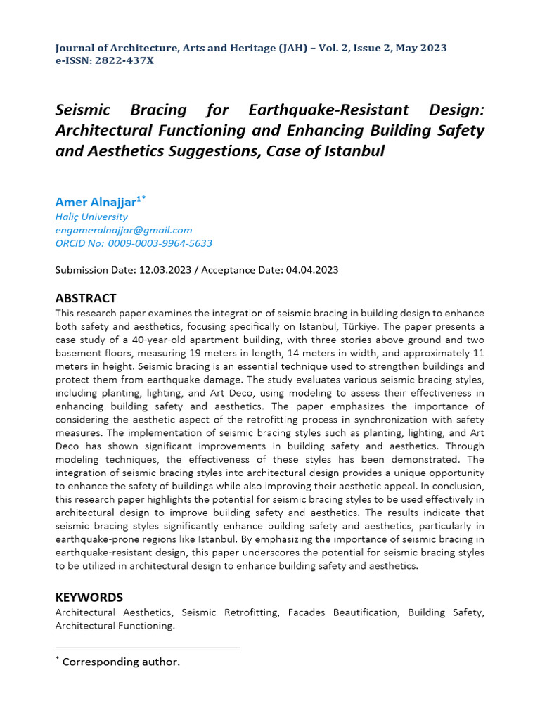 Seismic Bracing For Earthquake-Resistant Design: Architectural ...