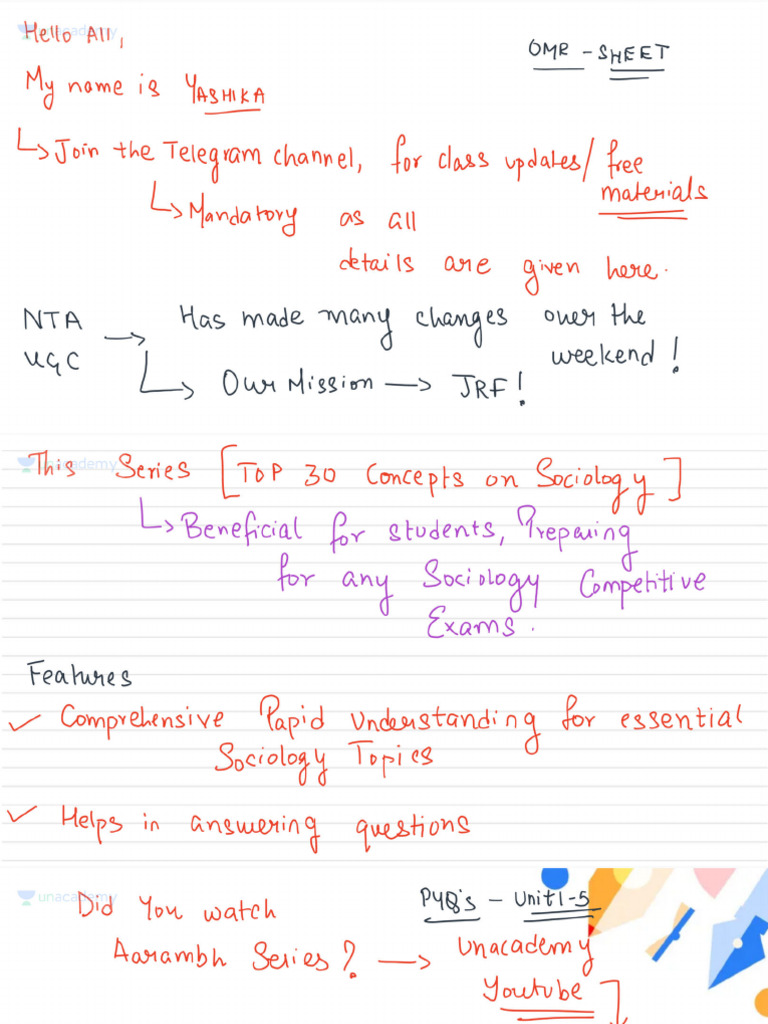 TOP 30 CONCEPTS FOR NTA UGC NET SOCIOLOGY 2024 PART 2 With Anno | PDF