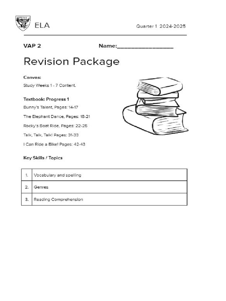 ANSWER KEY - VAP2 - ELA Revision Package - 24 - 25 | PDF