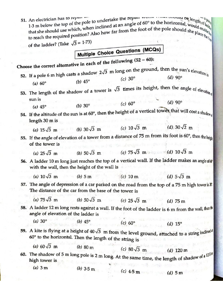 Applications of Trigonometry Assignment | PDF