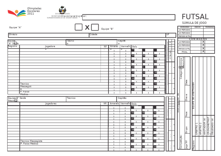 Súmula - Futsal | PDF | Esportes