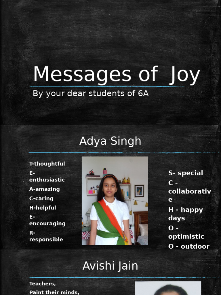 Messages of Joy - Teachers Day | PDF | Self-Improvement
