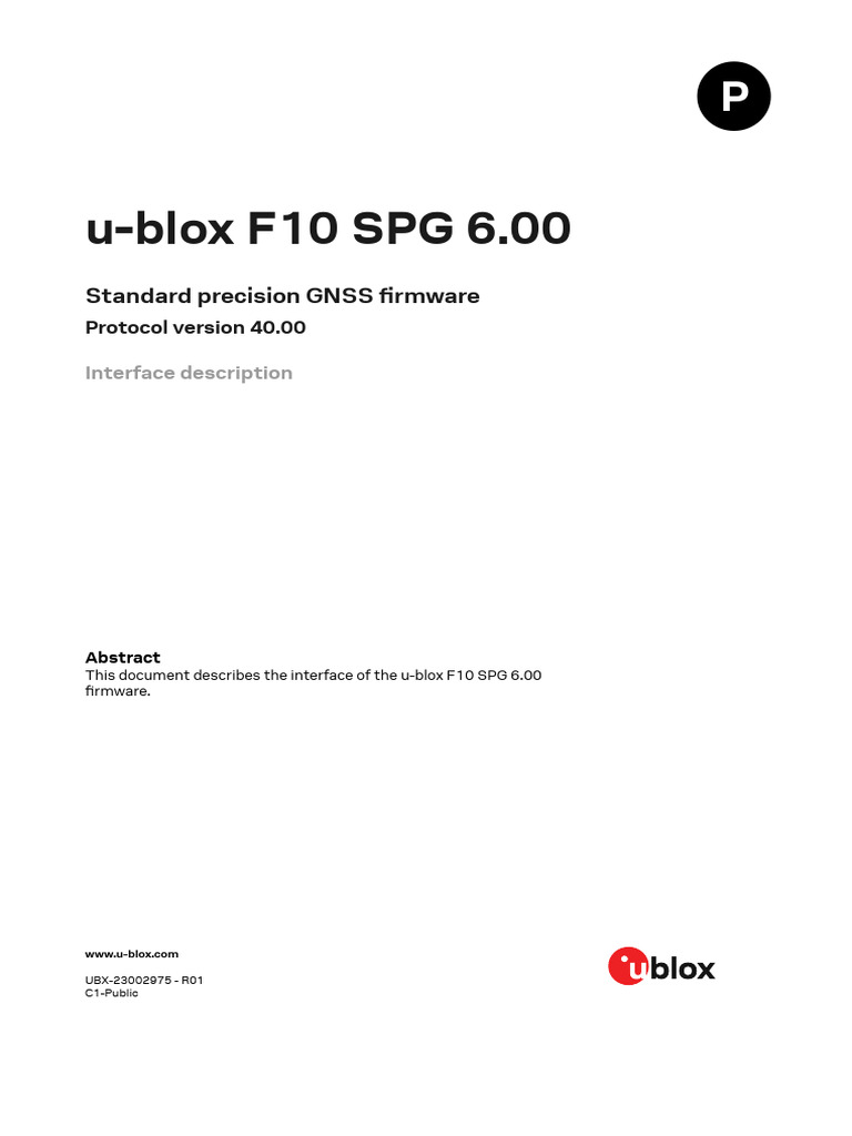 U Blox F10 SPG 6.00 - InterfaceDescription - UBX 23002975 | PDF | Global Positioning System ...