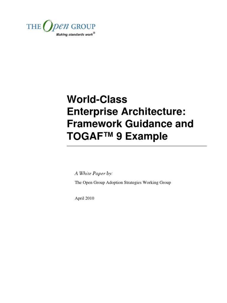 Enterprise Architecture - Framework Guidance and TOGAF Example | PDF ...