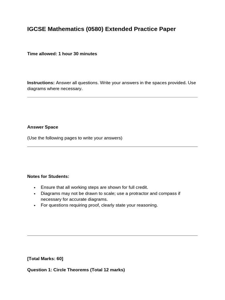 IGCSE Mathematics | PDF
