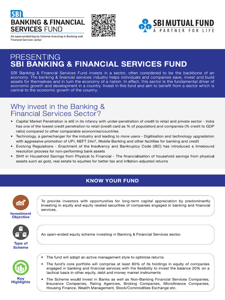 Sbi Banking & Financial Services Fund - One Pager Sept 2024 | PDF