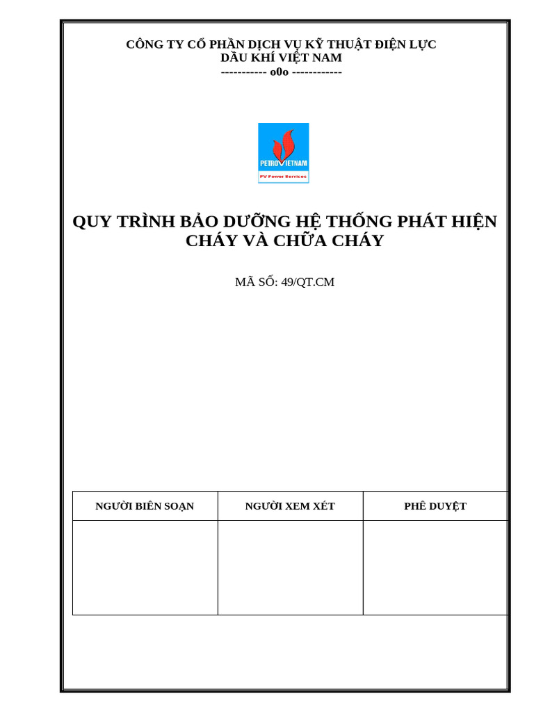 Quy TRNH Bo DNG H THNG PHT Hin | PDF