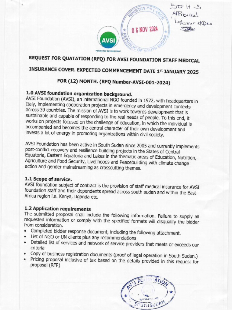 1-Request For Quatation Medical Insurance | PDF