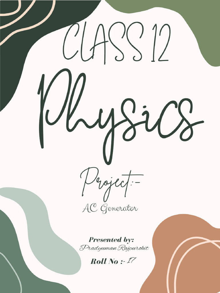 Class 12th Physics Project Name Content Starting Project | PDF