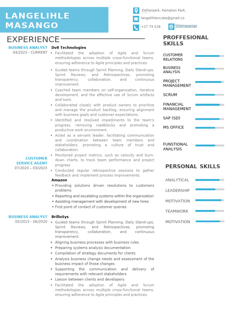 Langelihle Masango Nov 2024 | PDF | Scrum (Software Development) | Business