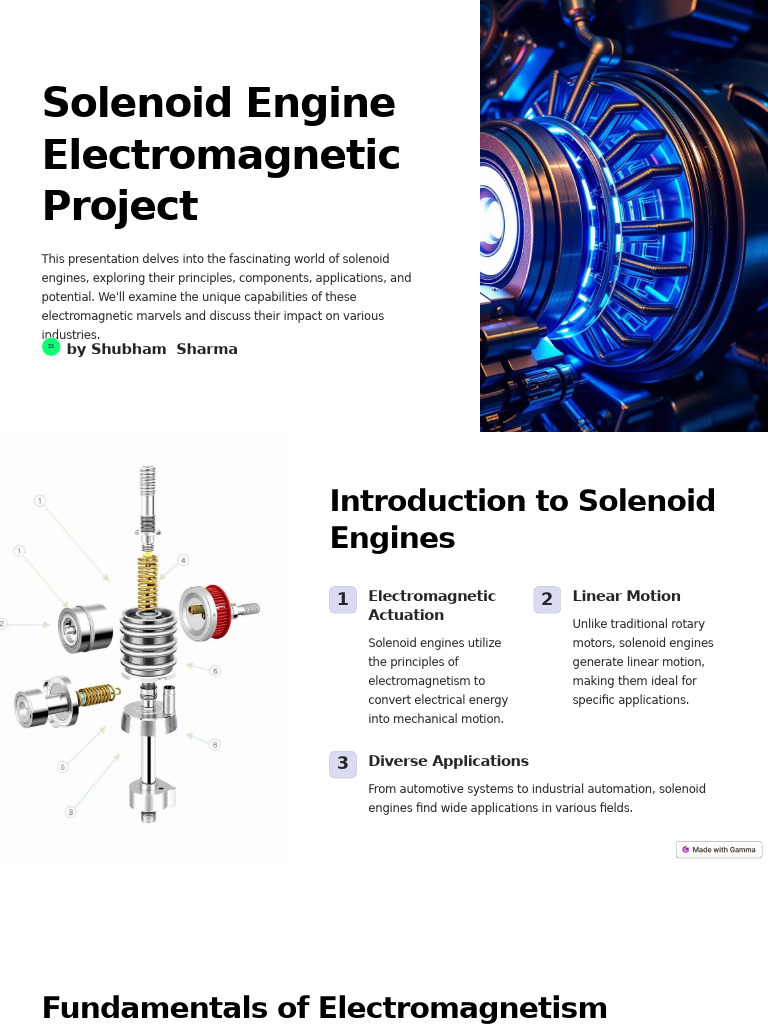 Solenoid Engine: Principles & Uses | PDF | Engines | Magnetism