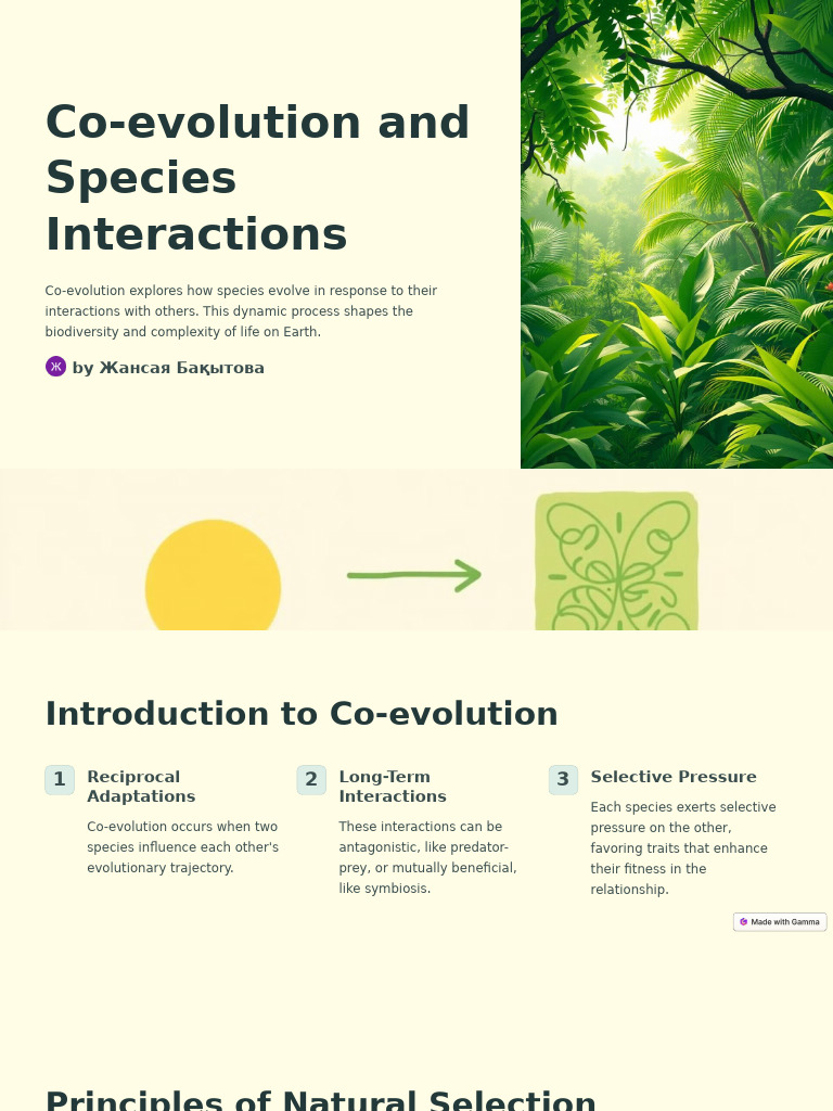 Co Evolution and Species Interactions | PDF | Adaptation | Evolution