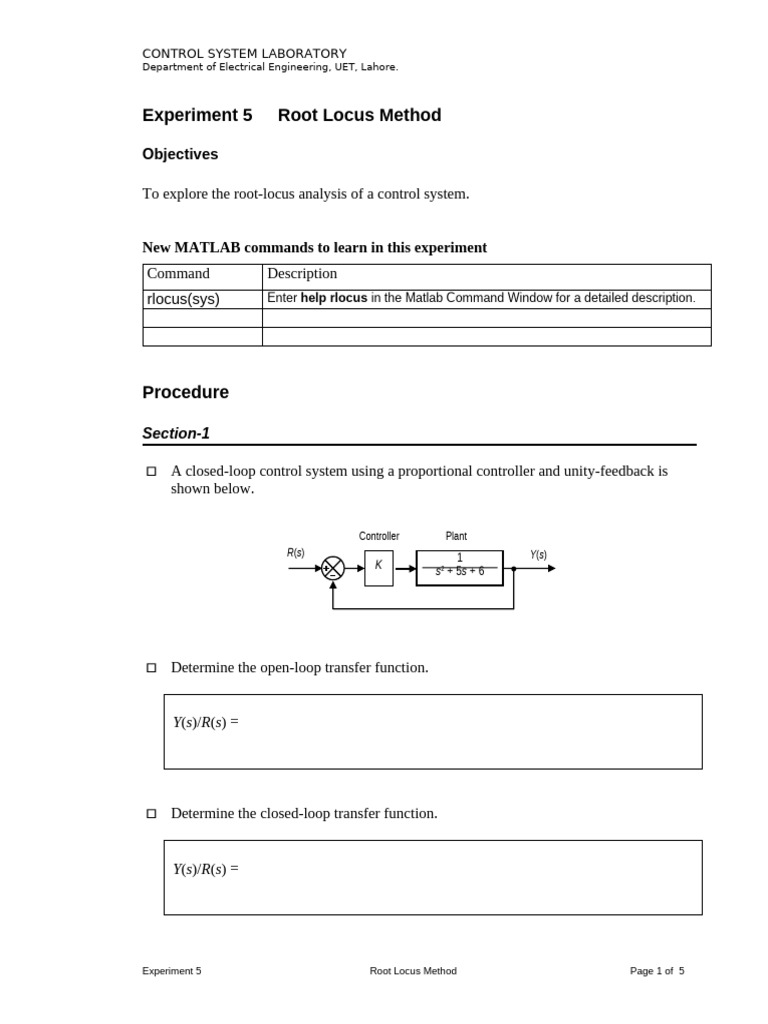 Root Locus Analysis with MATLAB | PDF | Mechanics | Mathematical Physics
