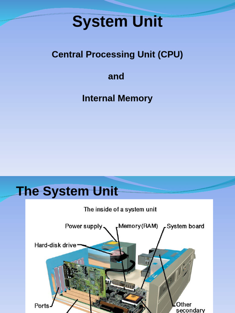 System Unit 1. CPU & RAM | PDF | Central Processing Unit | Computer ...