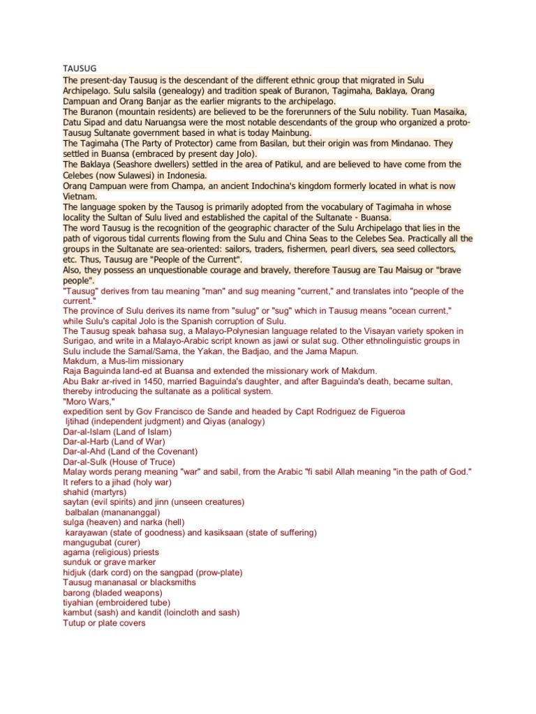 The Tausug People: A History and Culture of the Indigenous Group of ...