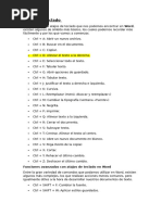 Comandos básicos de Word y atajos | PDF