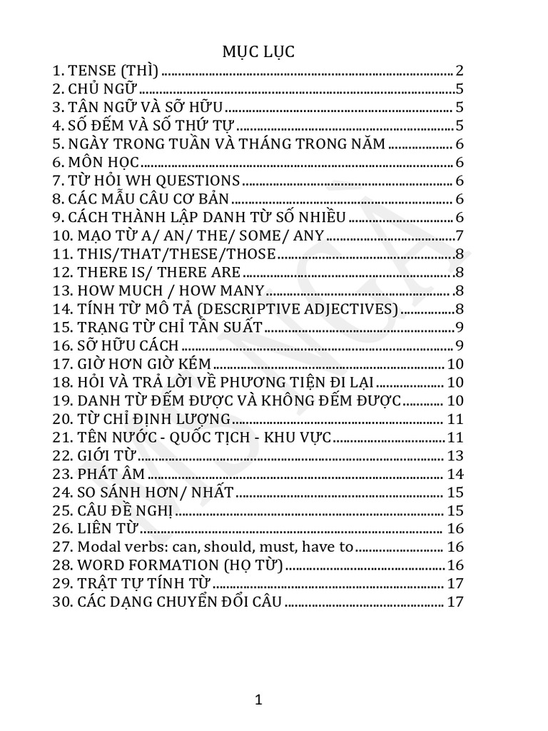 Tong Hop Ngu Phap Officialdocx | PDF