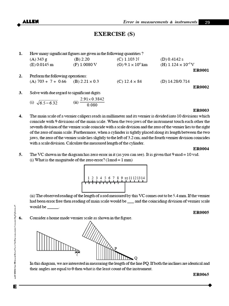 Error in Measurements & Instruements S1 | PDF | Optics | Metrology