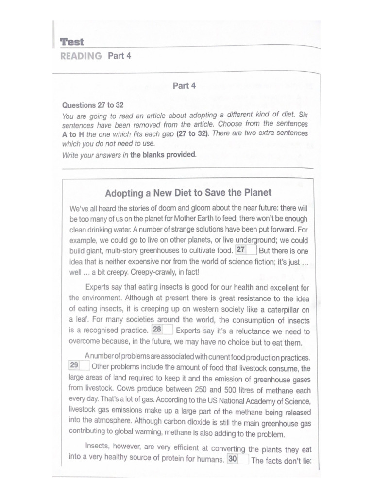 READING Part 4 | PDF