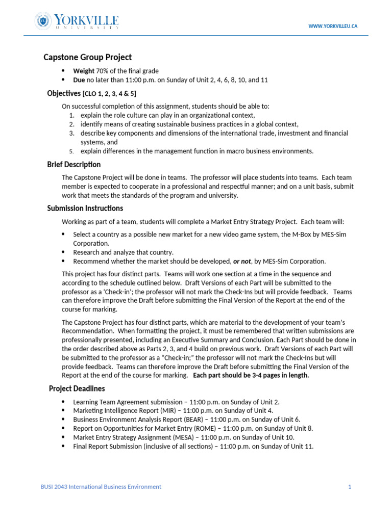 2043 Capstone Project Information Page On | PDF | Business | Economies