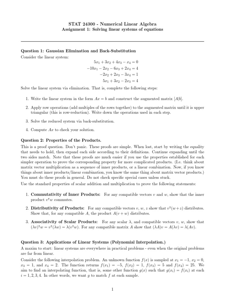 STAT 243 Autumn 2024 | PDF | System Of Linear Equations | Matrix ...