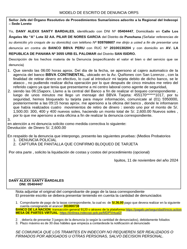 Modelo de Escrito Orps | PDF | Multa (pena)