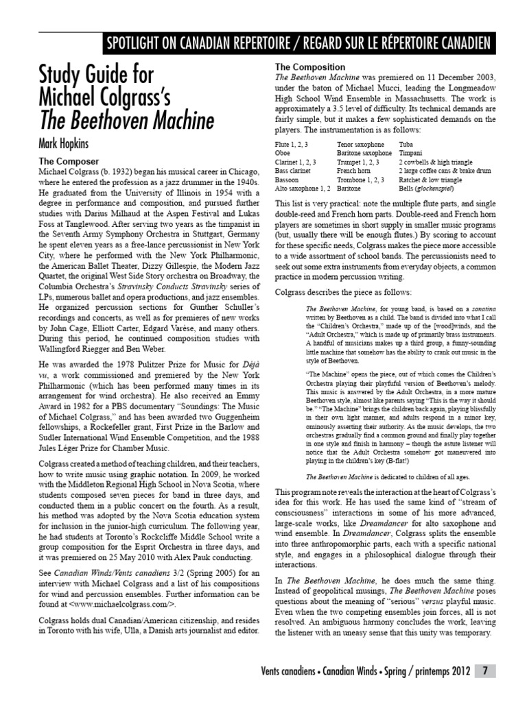 Study Guide: The Beethoven Machine | PDF | Orchestras | Trombone