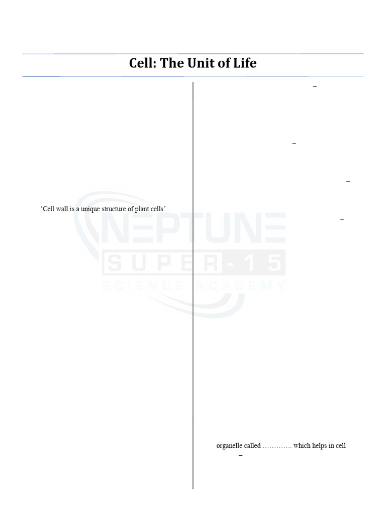 Sol Cell Unit 50 Bio Weekly 29-10-1 | PDF | Cell (Biology ...