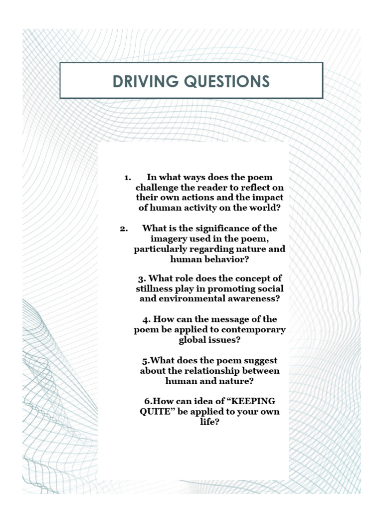 Driving Questions | PDF
