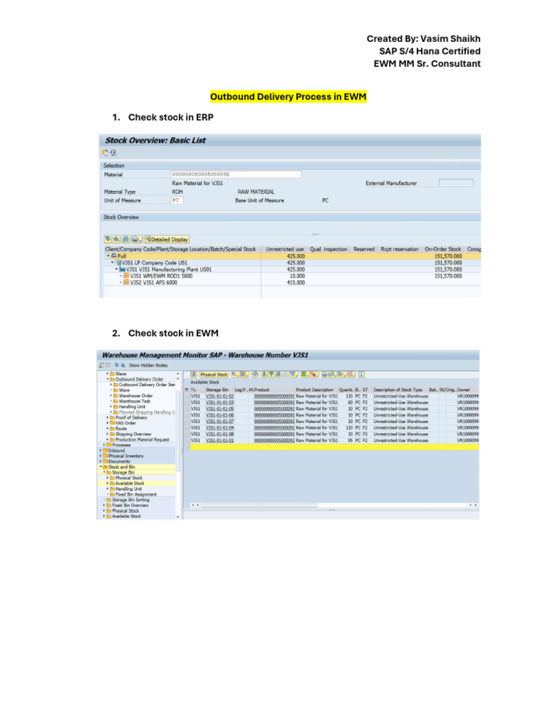 Outbound Delivery Process in EWM 1726212736 | PDF | Information Technology | Logistics