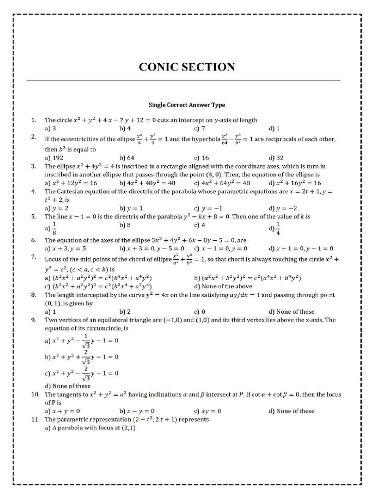 Conic Section | PDF