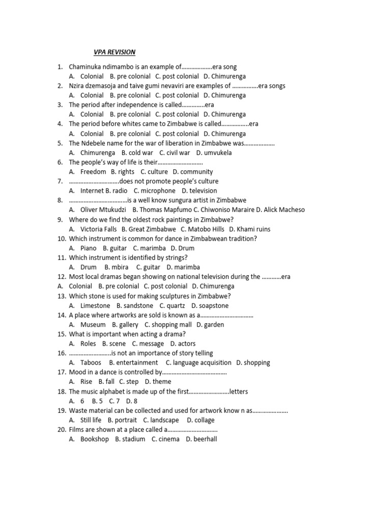 Grade 4 Visual Arts Revision Guide | PDF | Performing Arts | Musical ...