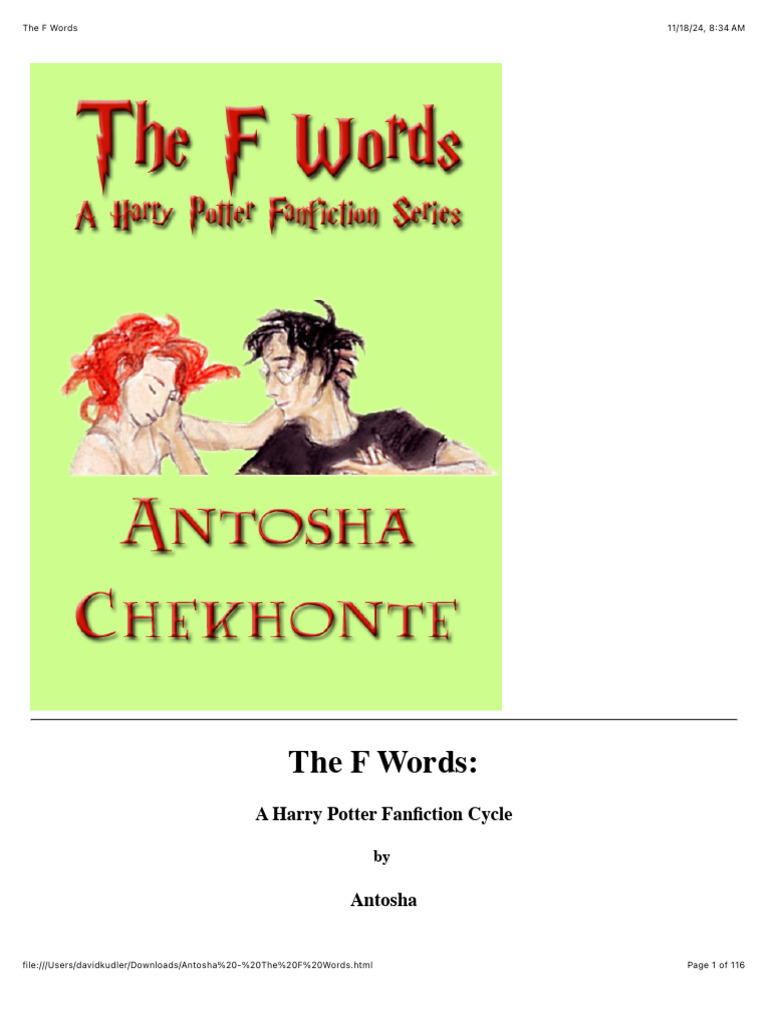 The F Words by Antosha (Harry Potter Fanfiction) | PDF | Harry Potter ...