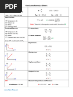 Gas Laws Formula Sheet | PDF | Gases | Mole (Unit)