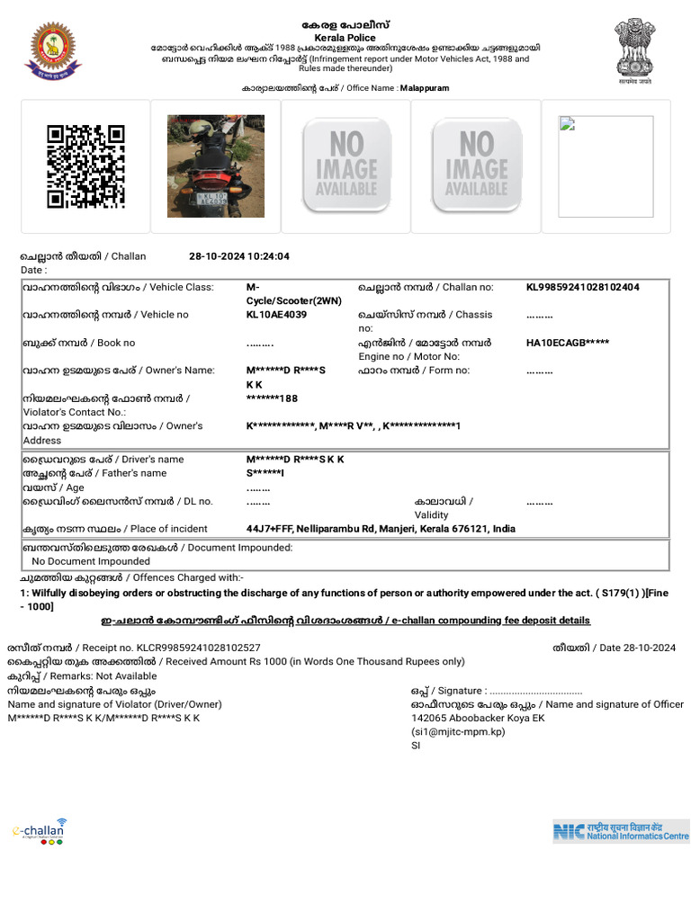 VehicleInfo Document Fine | PDF