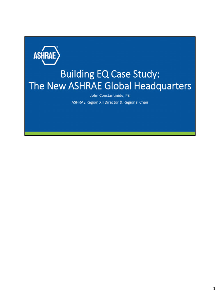 Building Eq Case Study of New Ashrae HQ - Notes | PDF | Solar Power ...