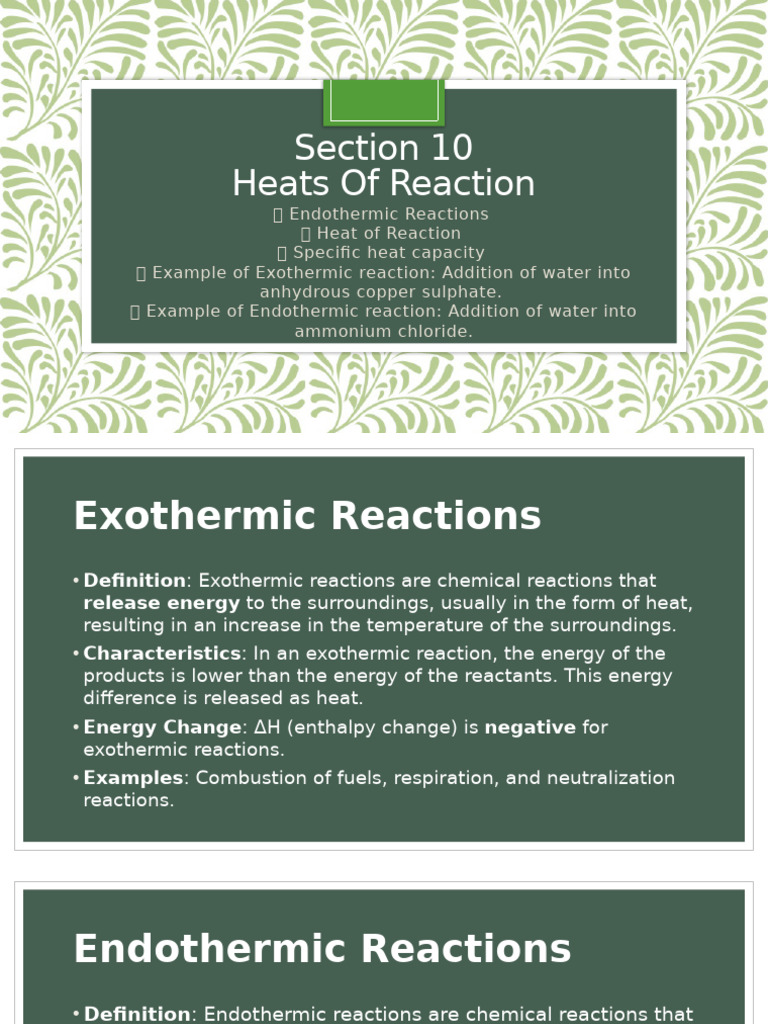 Heats of Reaction | PDF | Chemical Reactions | Heat