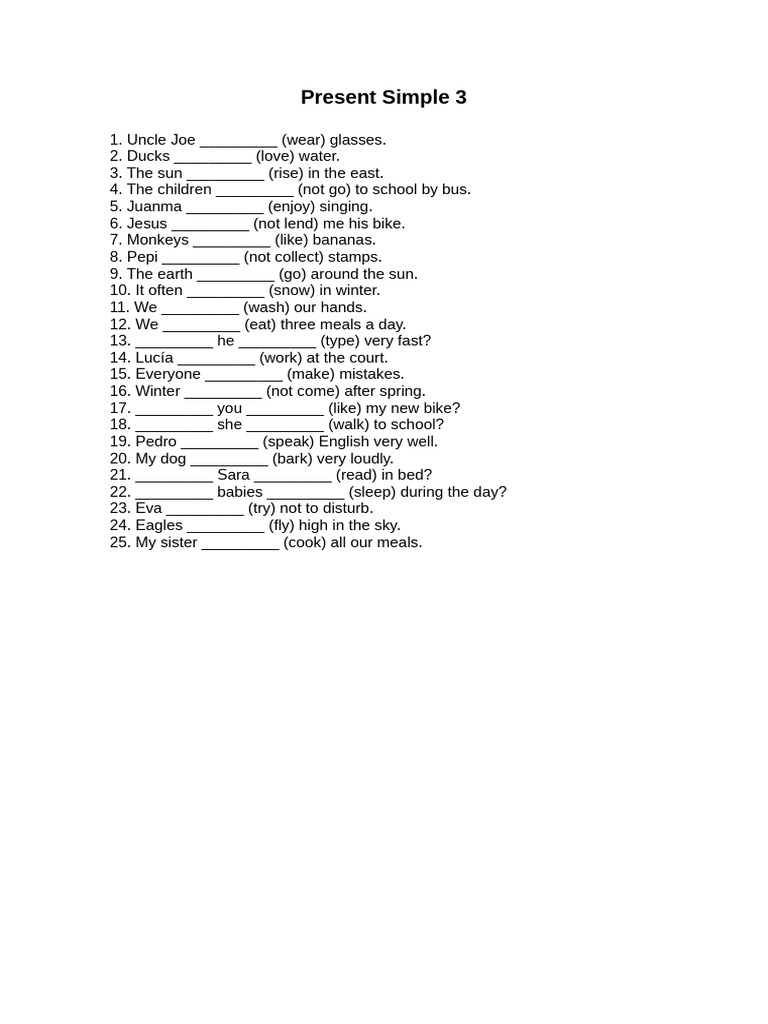 Present Simple 3 | PDF