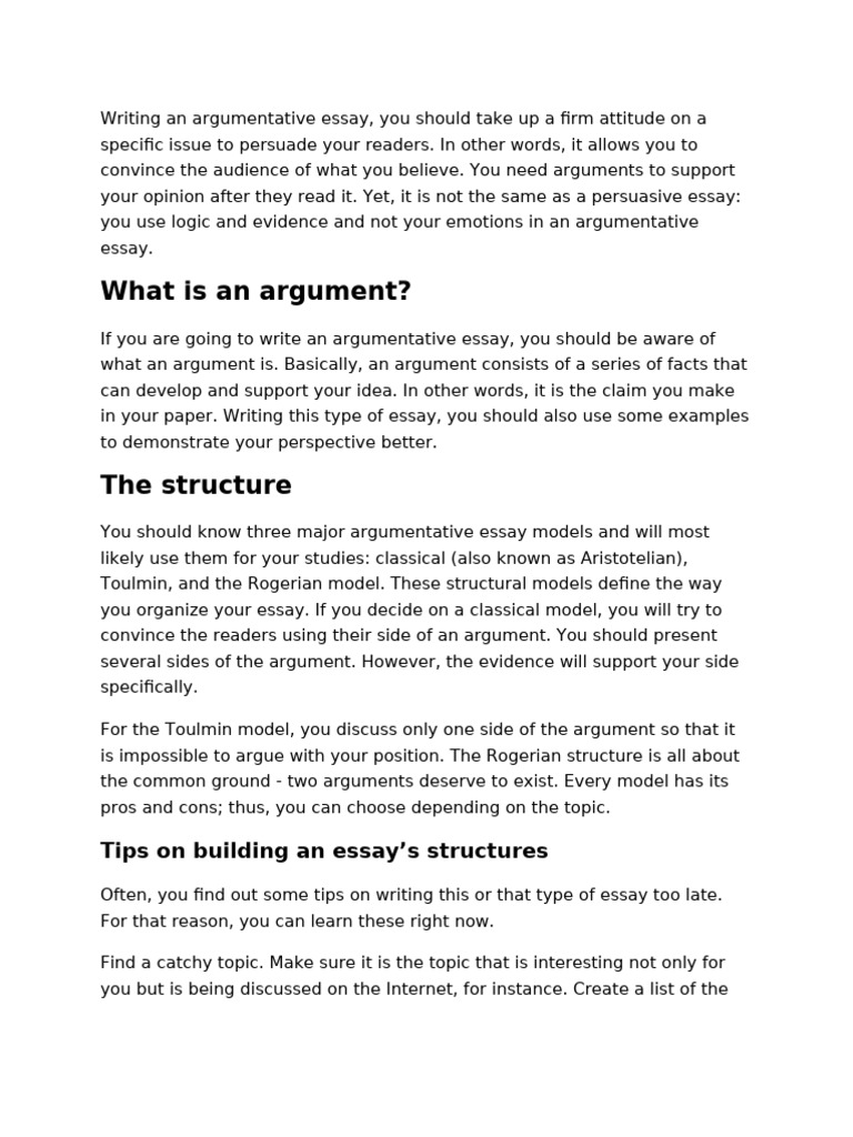 Guide to Writing Argumentative Essays | PDF | Essays | Argument
