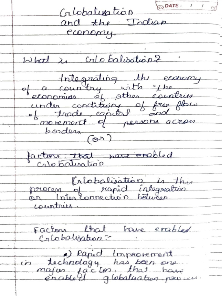 GLOBALISATION AND THE INDIA N ECONOMY (As Per Board Syllabus Class 10 ...