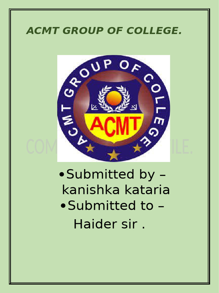 Acmt Group of College | PDF | Computer Hardware | Personal Computers