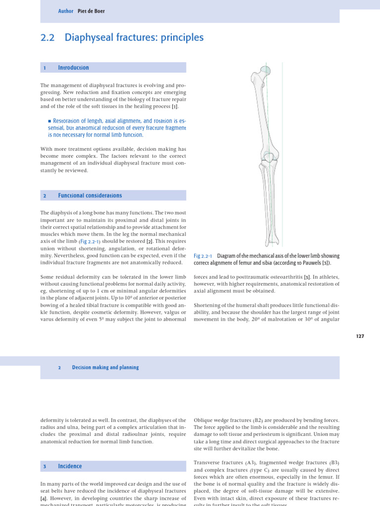 Diaphyseal Fracture Management Guide | PDF | Human Leg | Surgery