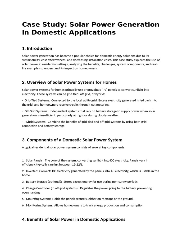 Solar Power for Homes: Benefits & Challenges | PDF | Photovoltaic ...