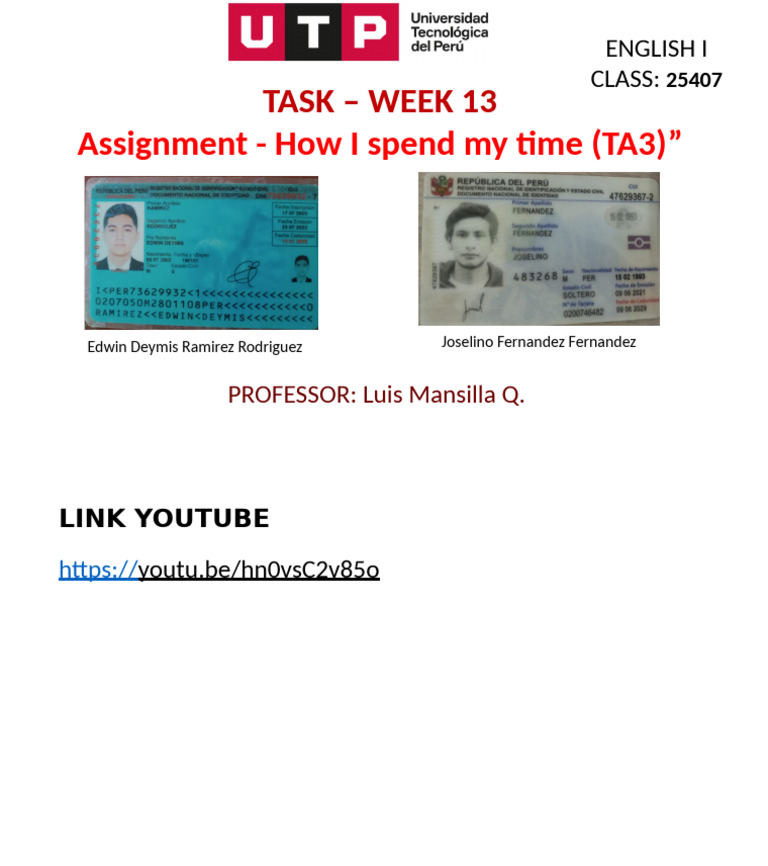Taks 13 Ingles | PDF