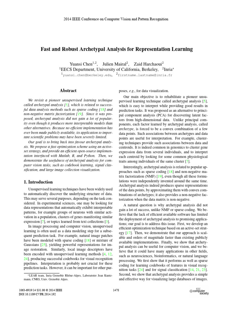 Fast Archetypal Analysis for Learning | PDF | Support Vector Machine | Artificial Intelligence
