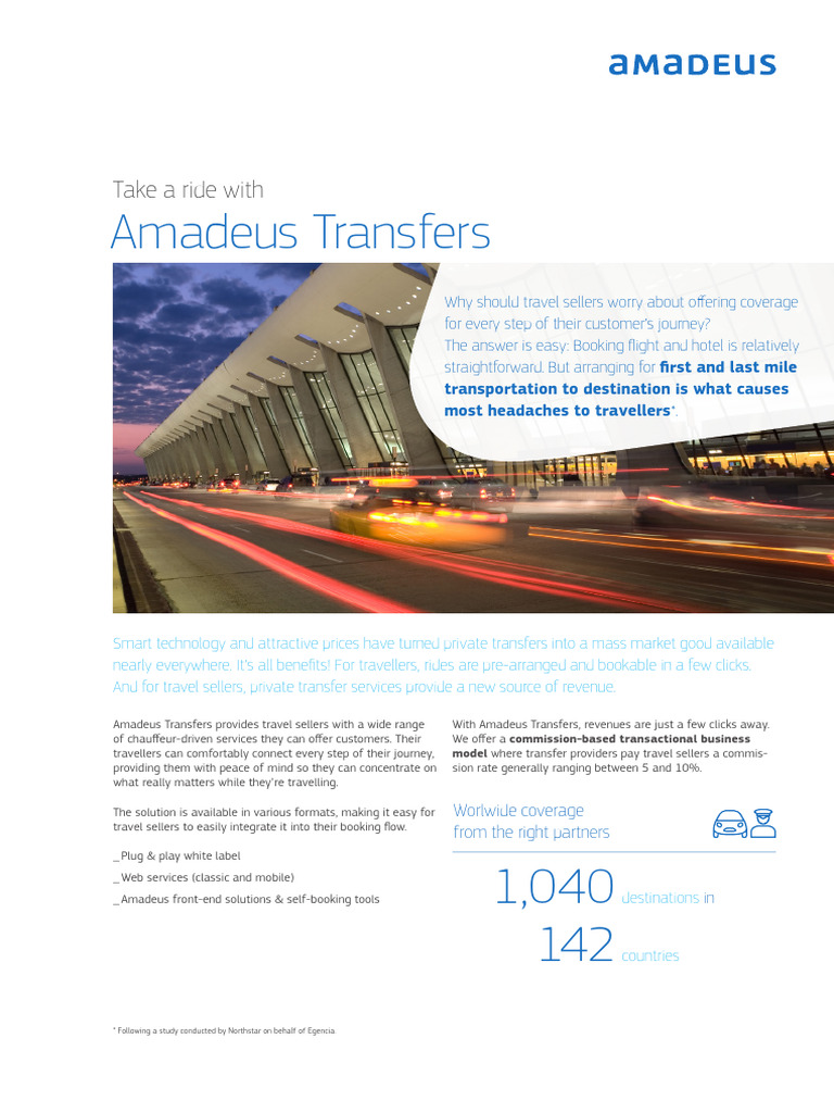 Amadeus Transfers Brochure | PDF | Web Service | World Wide Web