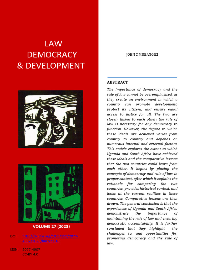 Democracy and The Rule of Law | PDF | Uganda | Democracy